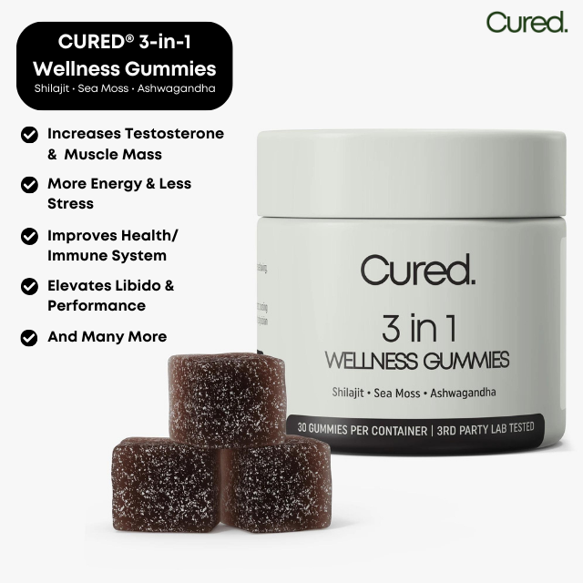 CURED 3-in-1 wellness gummies.